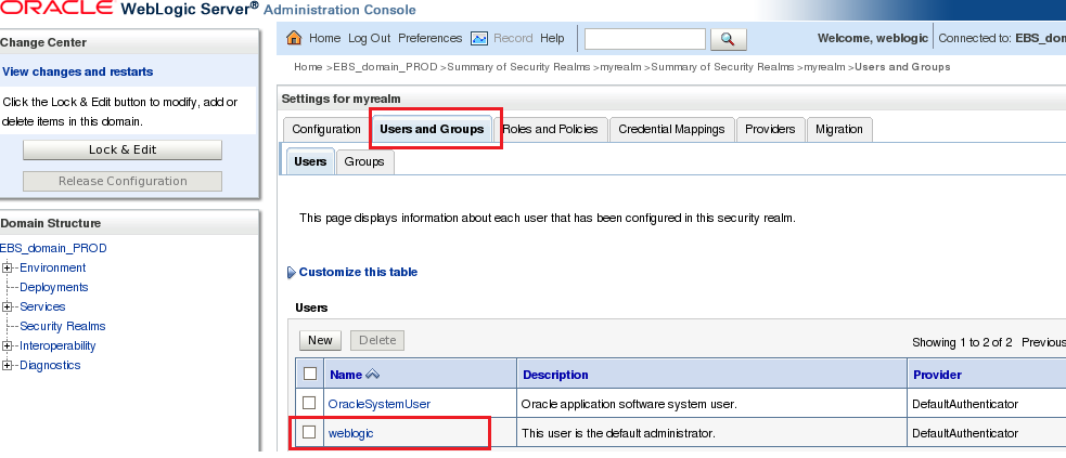 oracle change user password,Change Weblogic admin password in Oracle ...