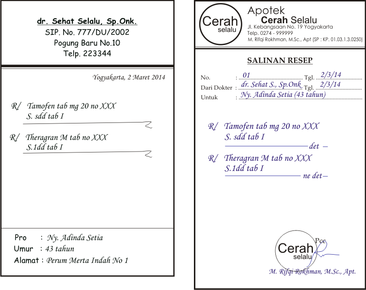 MUKTI ALVI HANIFAH BLOGS: ILMU RESEP, COPY RESP, DAN ETIKET