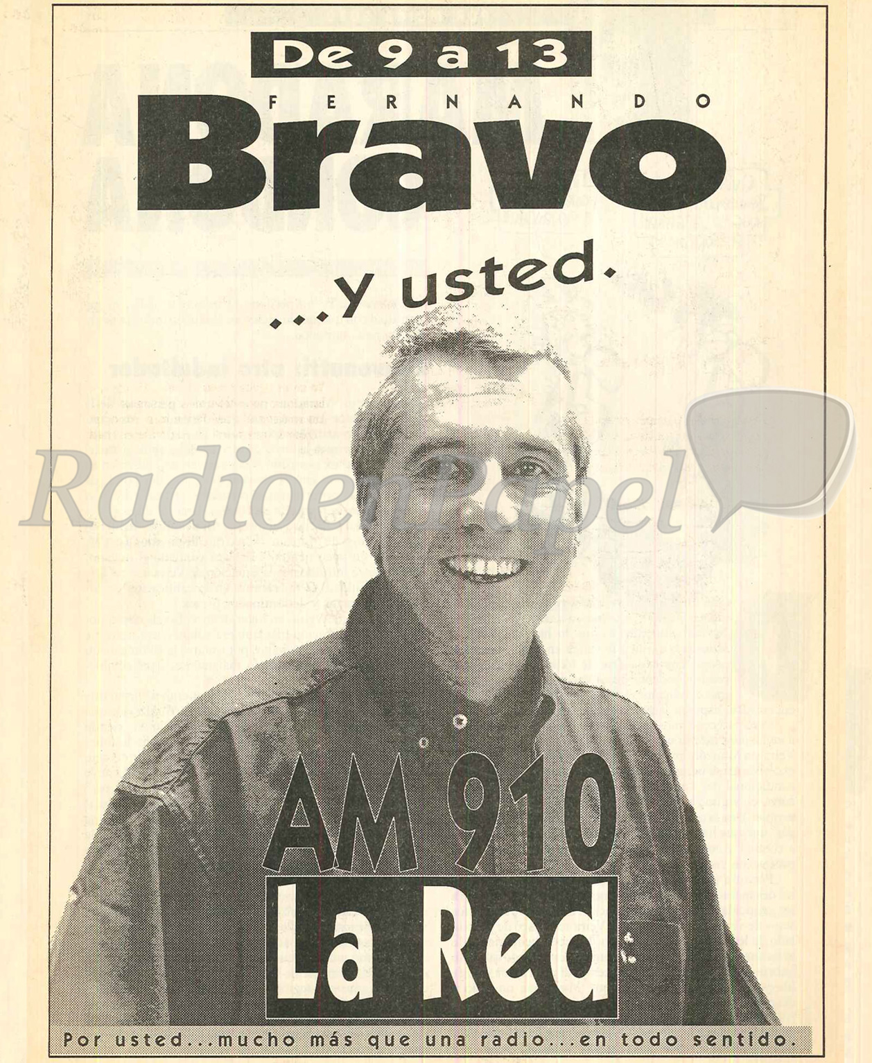 AM 910 | Fernando Bravo y Usted | Radio en Papel. Archivo Gráfico de Radio