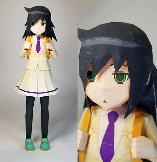 WataMote: Tomoko Kuroki Papercraft | Paperized Crafts