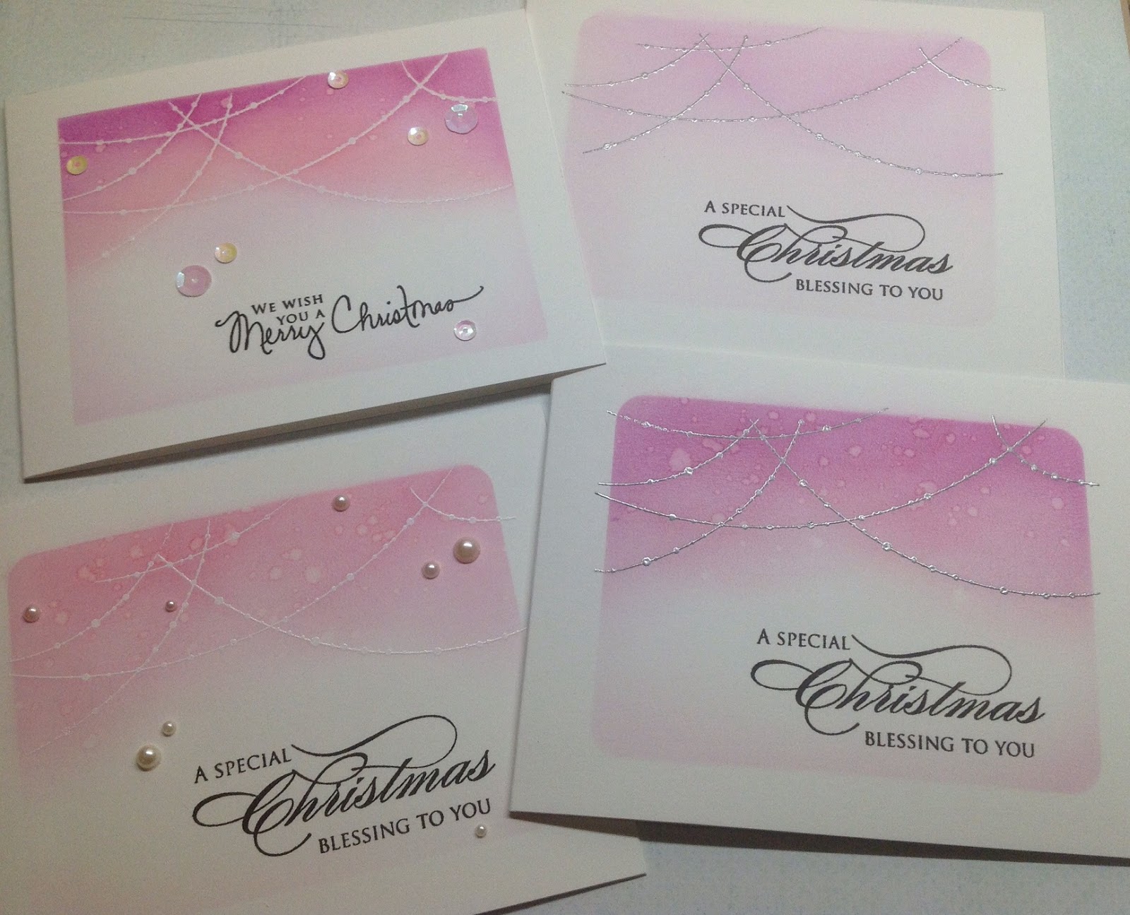 Marianne's cards 'n stuff: More pink Christmas cards