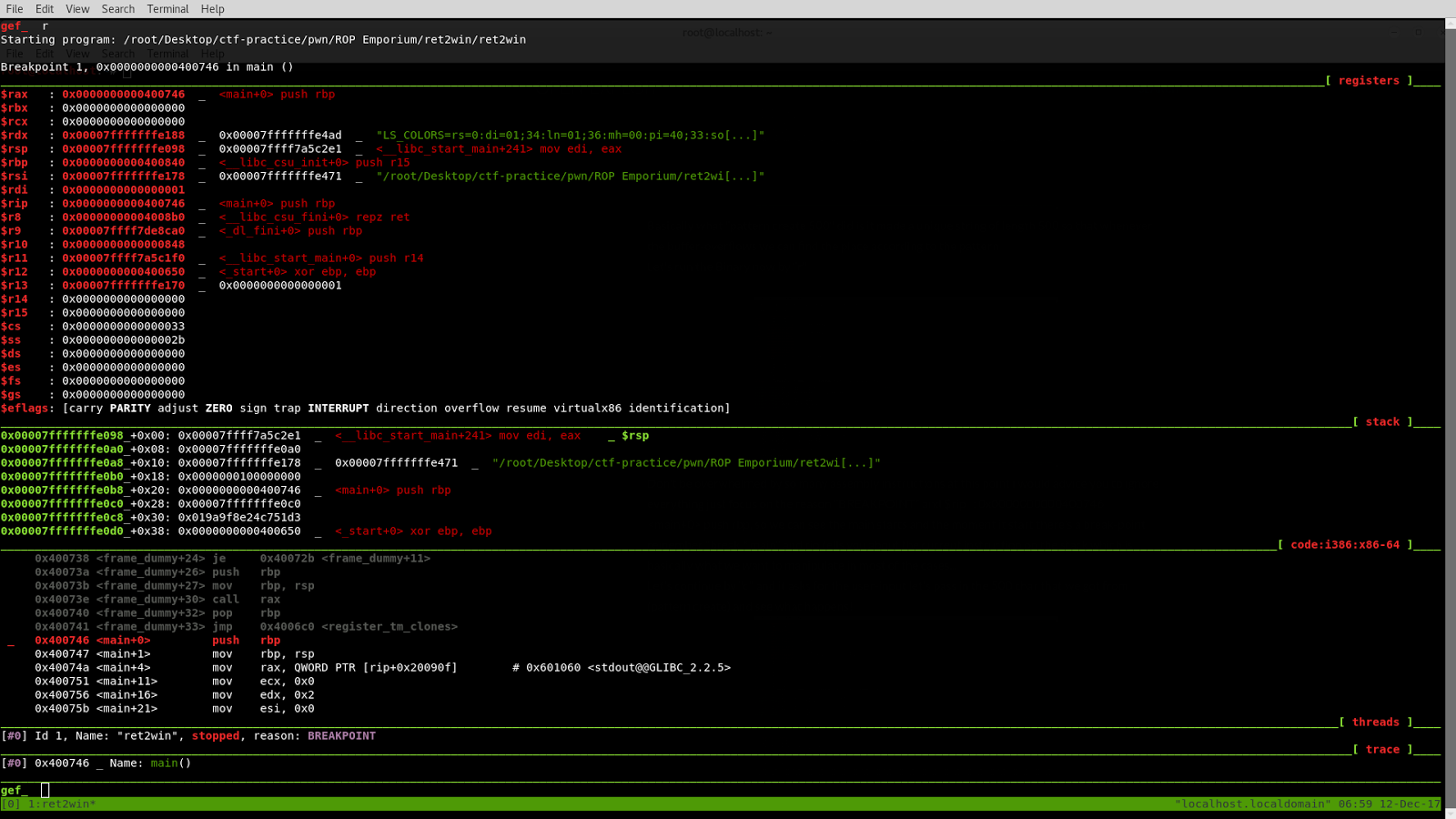 ROP Emporium : Ret2Win