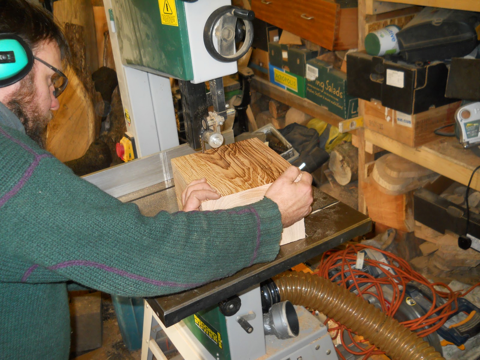 Carving a self portrait in wood for 'Cornucopia' at the Grant bradley ...