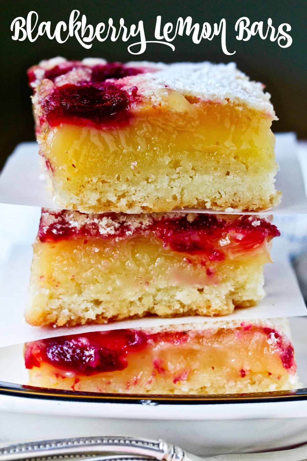 Blackberry Lemon Bars | Karen's Kitchen Stories