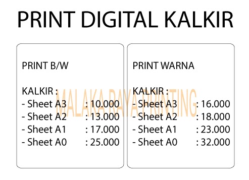 Print Kalkir A0, A1, A2, A3 Di Jatiwaringin, Bekasi, Jatimakmur, Pondok Gede