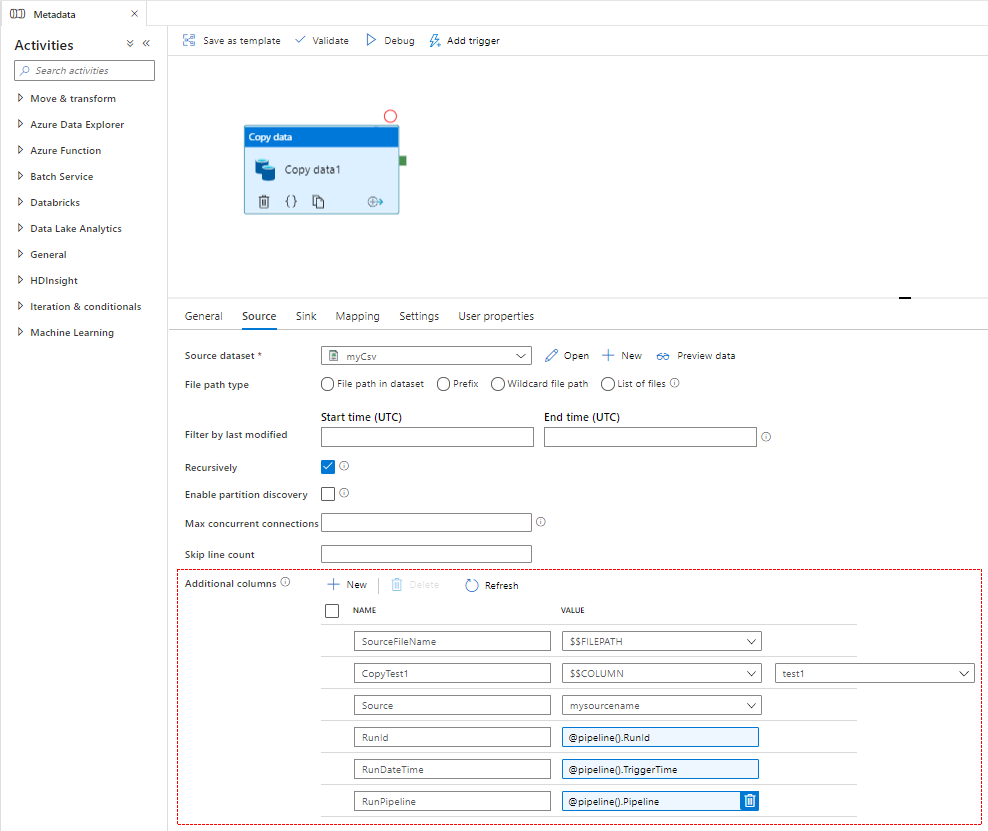 Microsoft Bi Tools Adf Snack Adding Metadata Columns