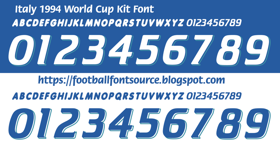 All Bout Sports Jersey Resource: Italy 1994 World Cup Kit Font