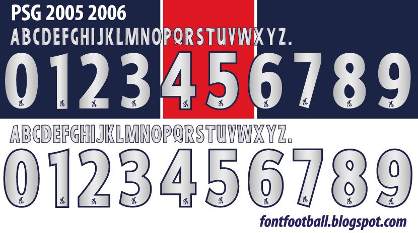 FONT FOOTBALL: Font Vector PSG Paris Saint Germain (LFP) 2005 2006 kit