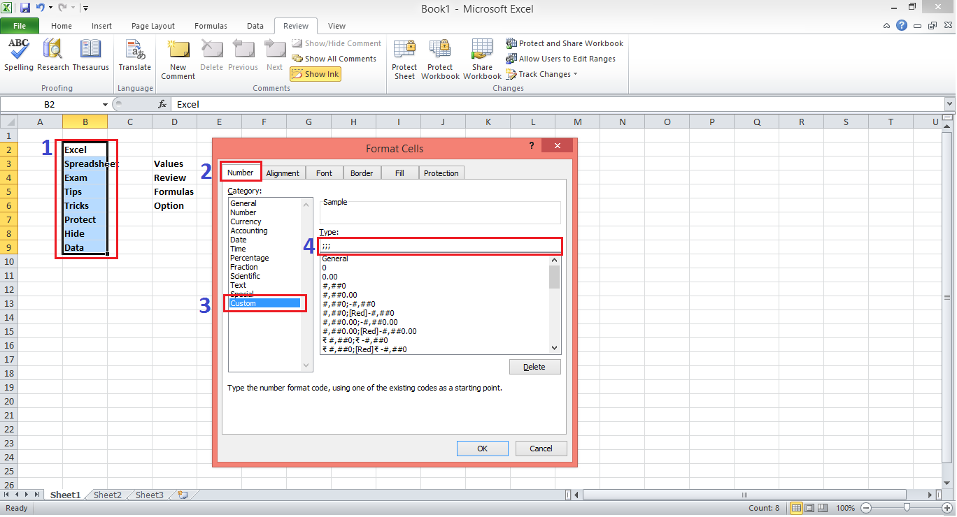 Hiding A Cell's Contents / Simple Tricks For Hiding a Data of a Cell ...