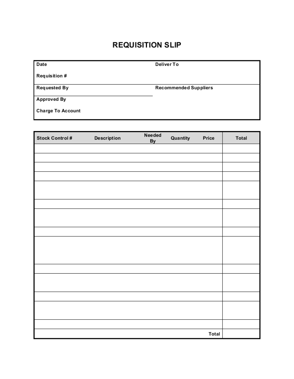 Requisition Slips ~ Certificate Letter