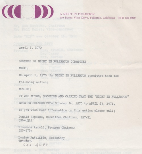 Jesse's Blog: A History of "A Night in Fullerton"