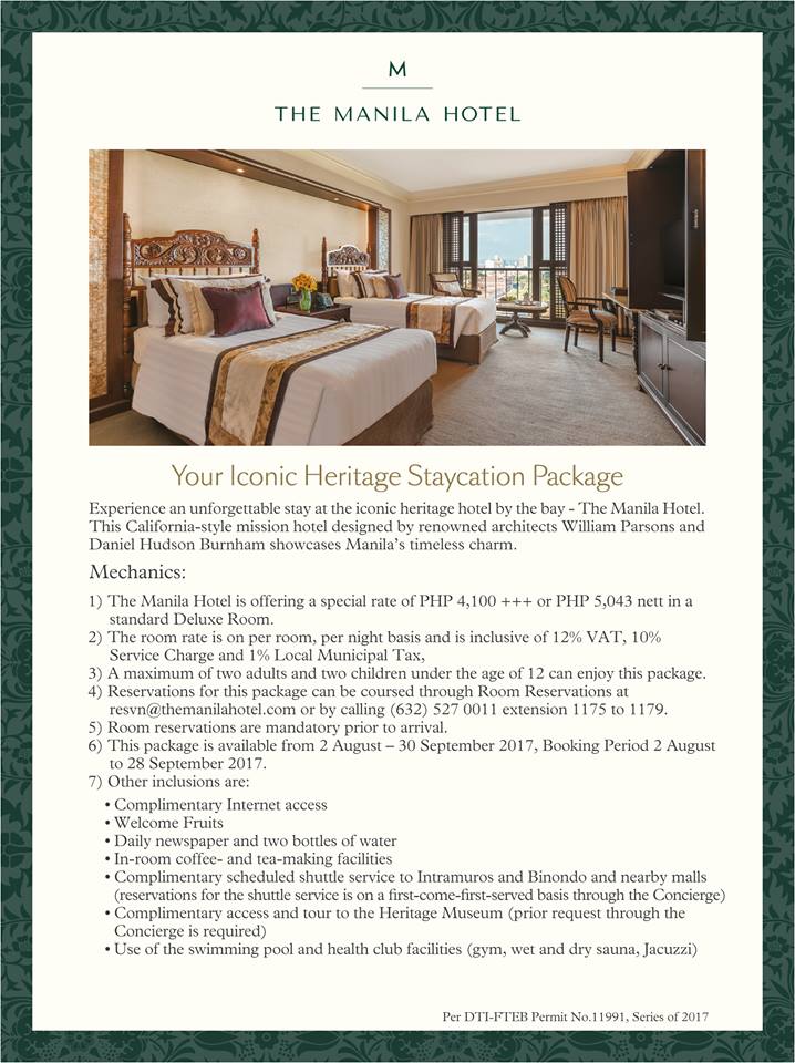 Manila Shopper: Long Weekend Staycation Promos: August 2017