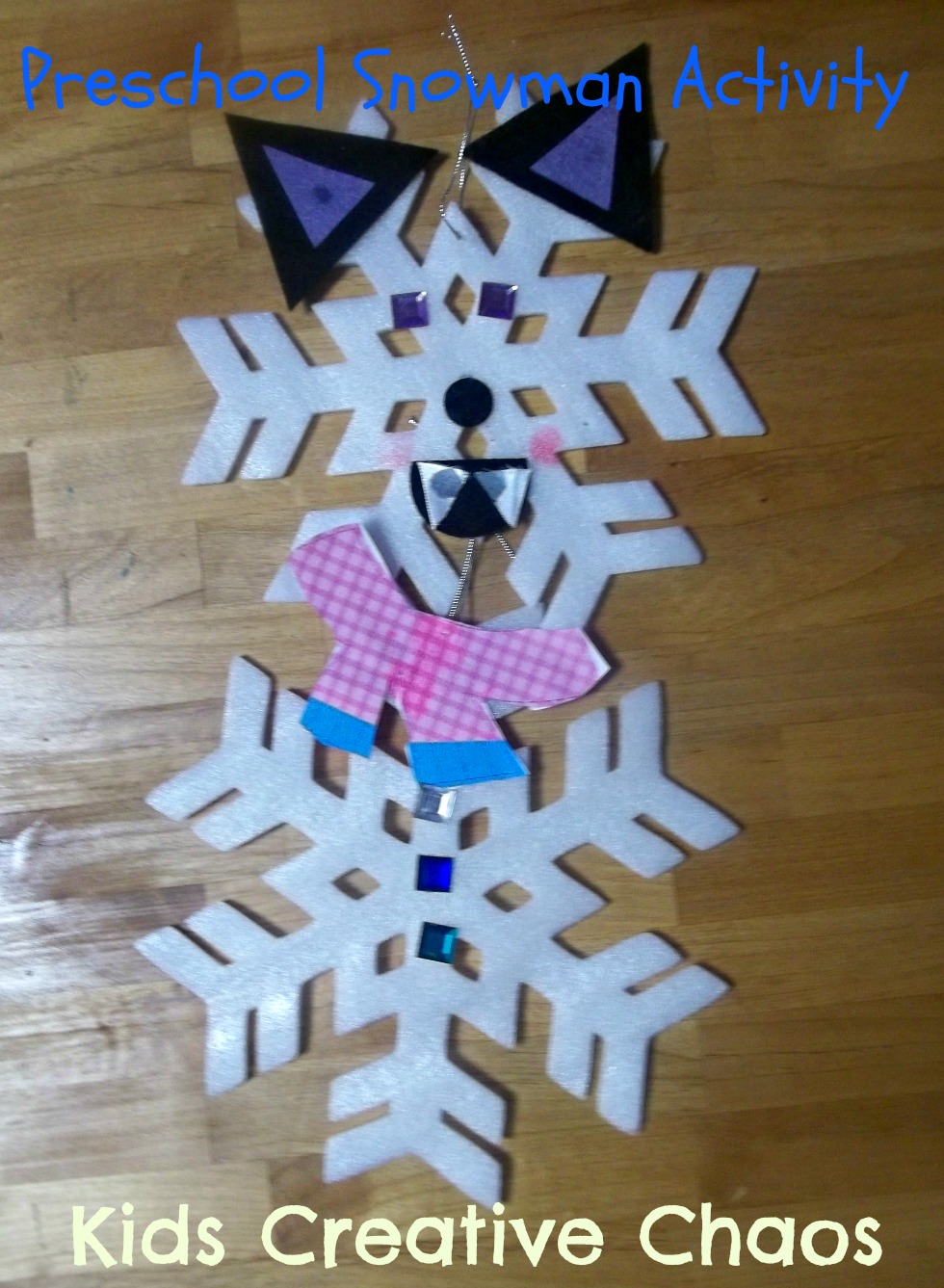 Make a Snowman Winter Craft PreSchool Activity from Snowflakes ...
