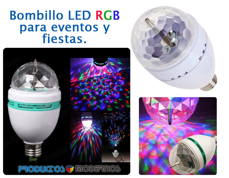 Tienda Productos Modernos Colombia: Bombillo Giratorio LED RGB para ...