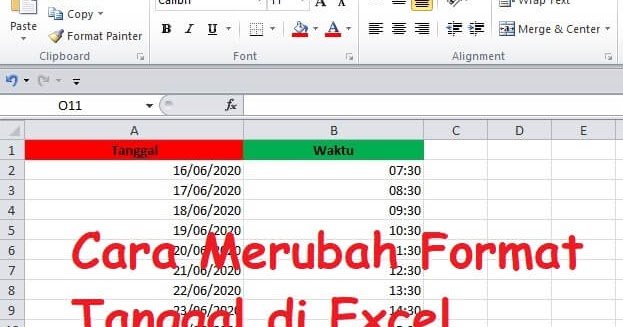 Cara Merubah Format Tanggal dan Waktu di Excel