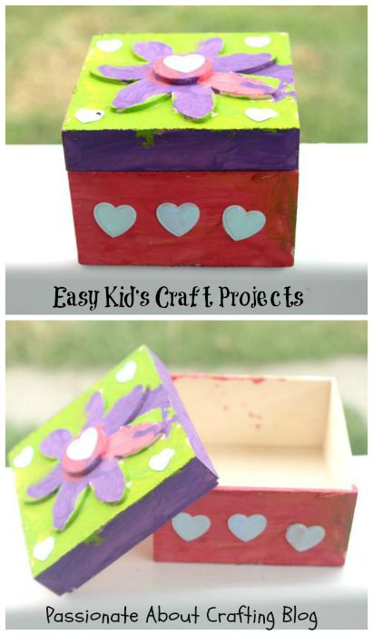 Passionate About Crafting : Kid's Crafts: Hand Painted Wood Trinket Boxes