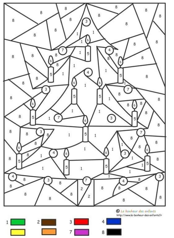 NAVIDAD: COLOREA SEGÚN LOS NÚMEROS