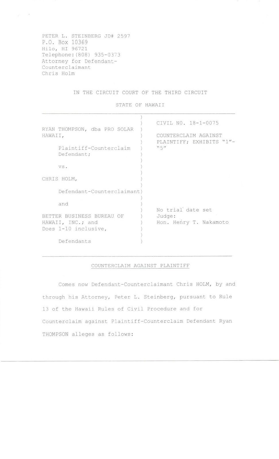 Pro Solar Hawaii Gets Sued By Customer For Libel Per Se ~ Hawaii Solar ...