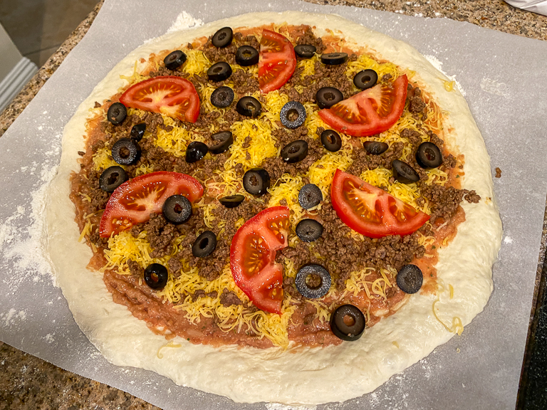 Tales of the Flowers: Pizza at Home - Mexican Taco inspired Pizza