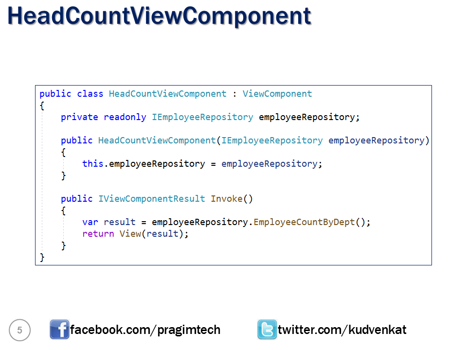 Sql Server Net And C Video Tutorial Aspnet Core View Components Slides