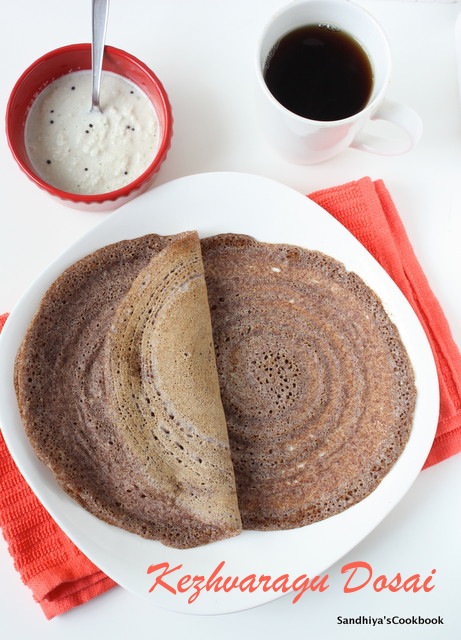 Sandhiya's Cookbook: Ragi Dosai | Finger millet Dosa | Kezhvaragu Dosai ...