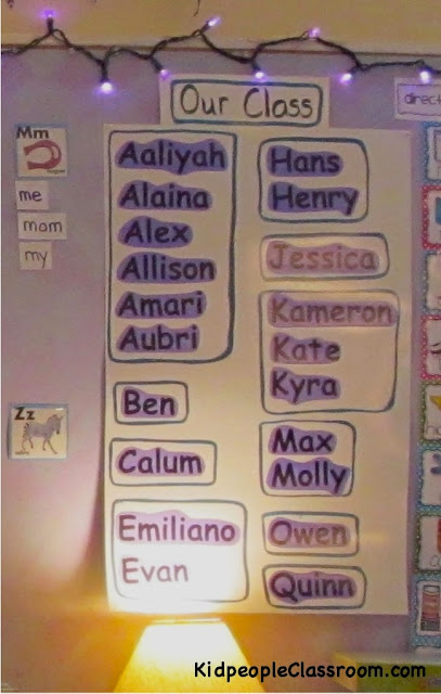 Kidpeople Classroom: Start of School Name Chart Building Is Great Learning