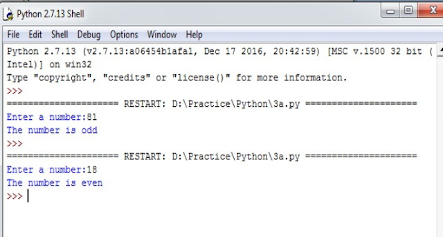 Python Programing Lab EXERCISE - 3(a)