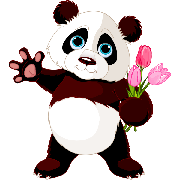 Panda with Flowers | Symbols & Emoticons