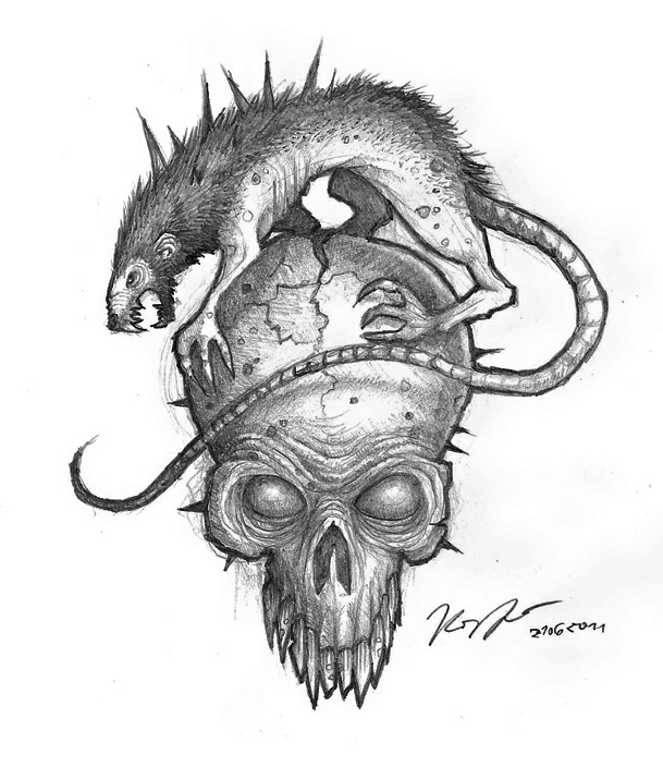 Scary Rats Drawing