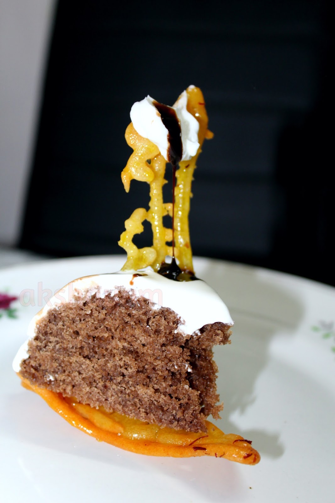 Chocolate Cake with Jalebi Crust ~ Home cooking