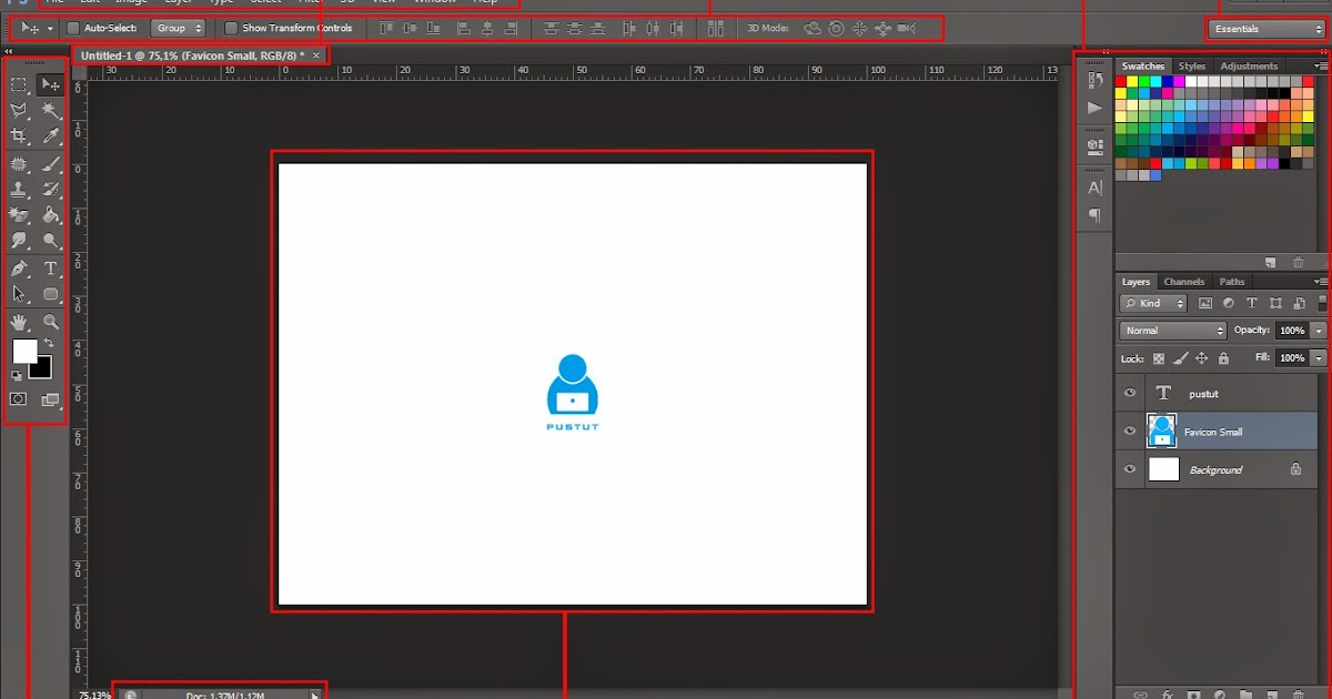 Mengenal Tampilan Photoshop CS6 | Pusat Tutorial Mengenal Tampilan Photoshop CS6 | Pusat Tutorial