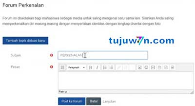 Panduan Cara Mengisi Forum Perkenalan di Tuton UT E-Learning UT ...