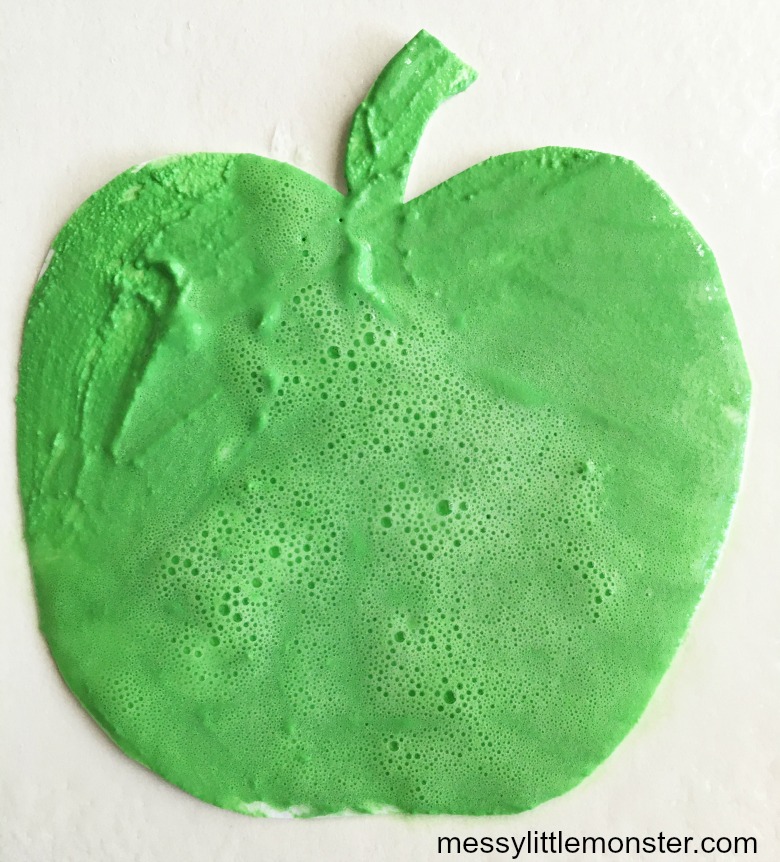 Fizzy Paint Apple Craft - Messy Little Monster