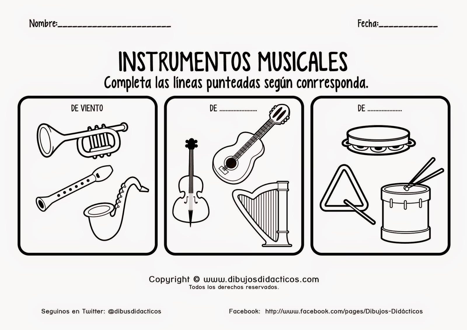 Familias De Instrumentos Para Imprimir
