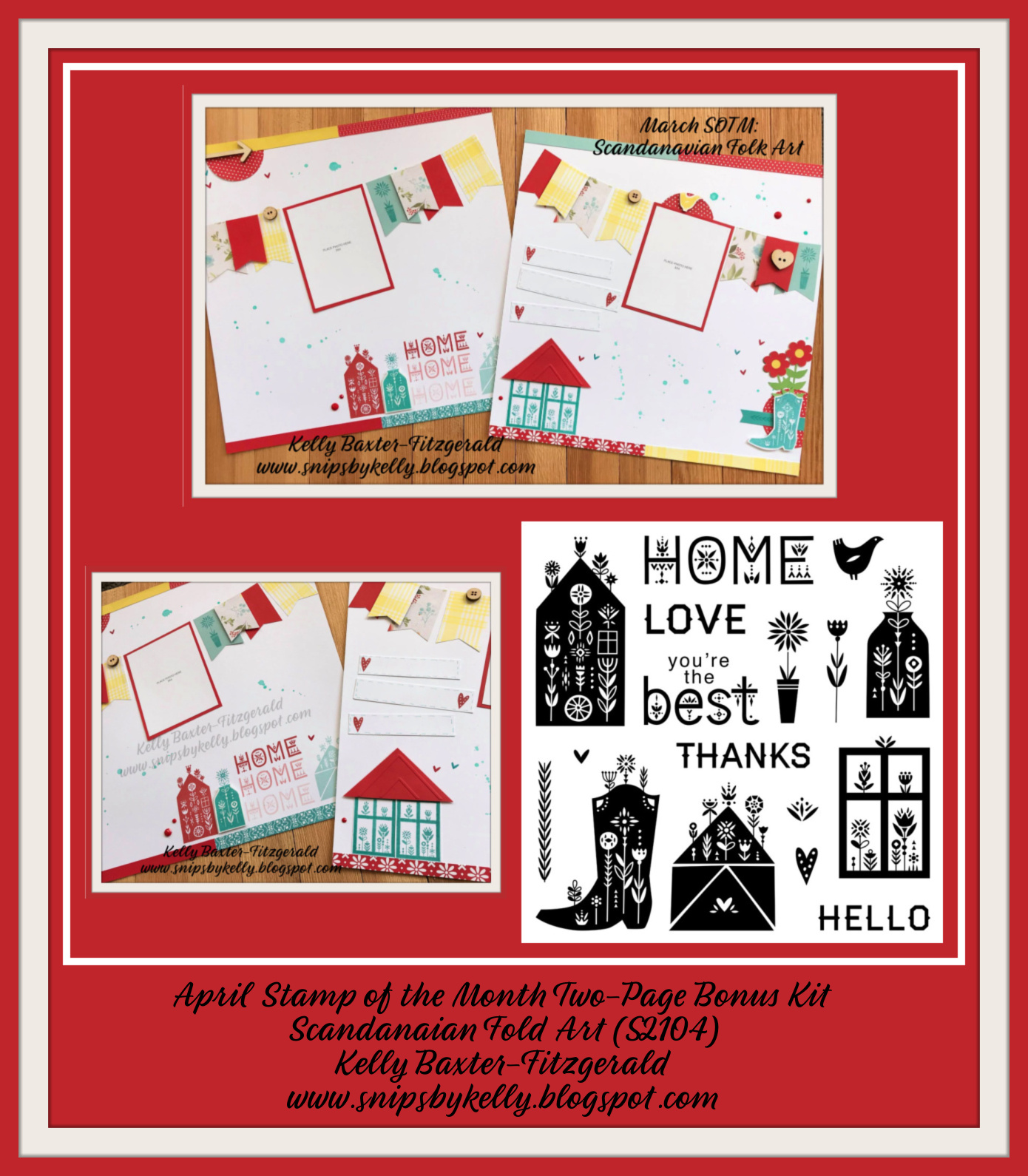 SNIPS BY KELLY: APRIL STAMP of the MONTH Bonus Layout Kit