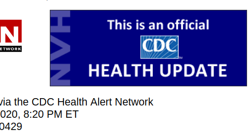 Avian Flu Diary: CDC Releases Another HAN Update For Clinicians On COVID-19