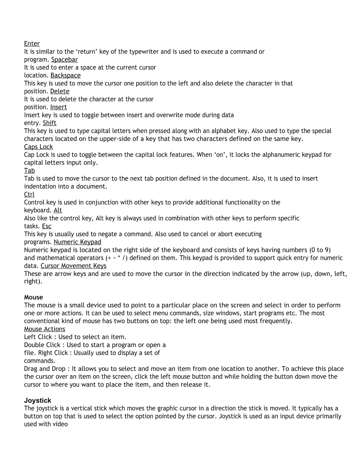 Computer Science & Programming : Computer Science Class 11 Notes