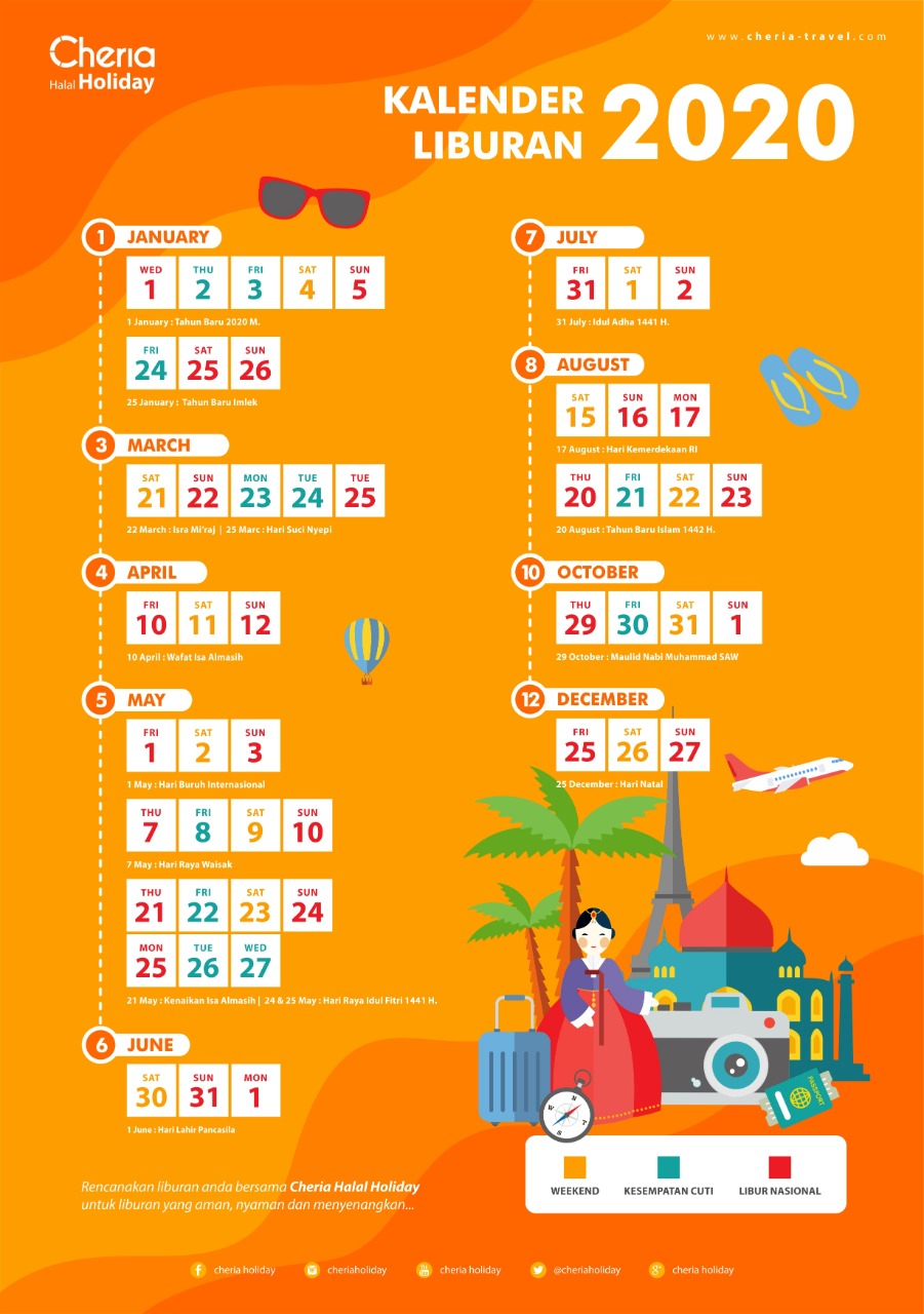 Kalender Liburan 2020 Cheria Holiday