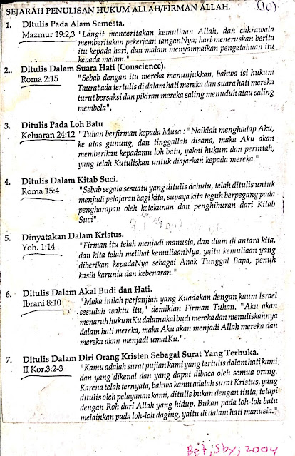 [6Art]-Pembahasan Alkitab,Penulisan Hukum Allah,Firman Allah
