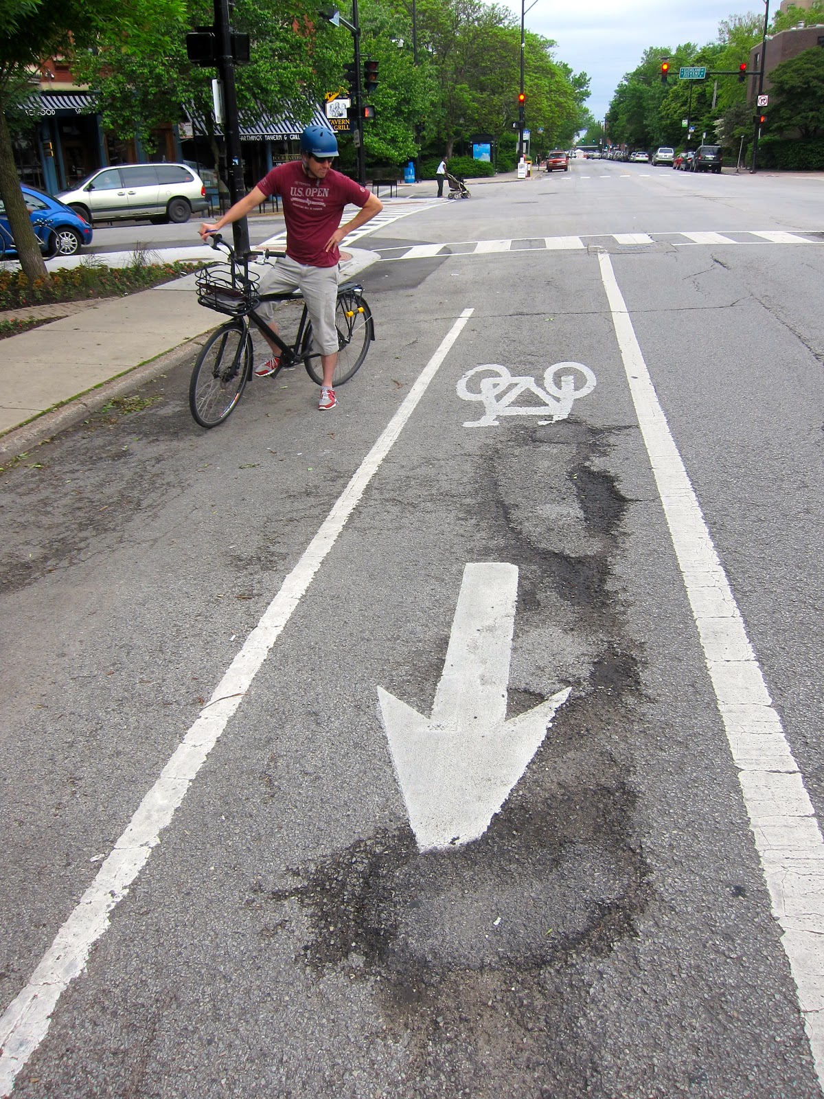 Bike Walk Lincoln Park: Found: Scores of potholes in the bike lanes