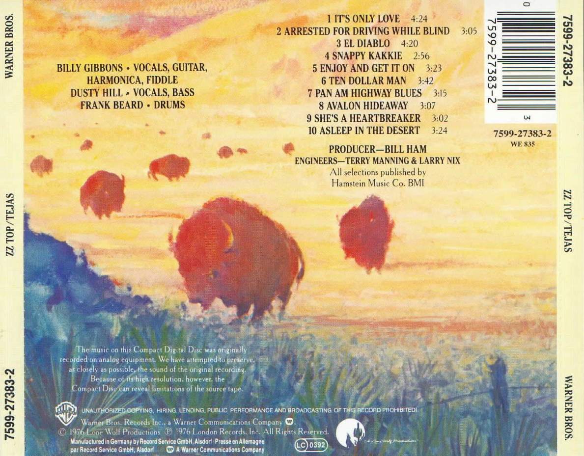 Classic Rock Covers Database: ZZ Top - Tejas (1976)