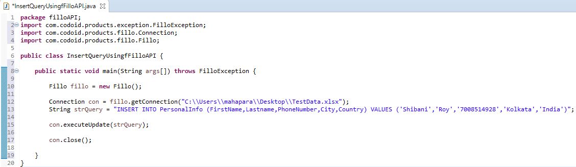 Fillo Excel API - Excel Read Write