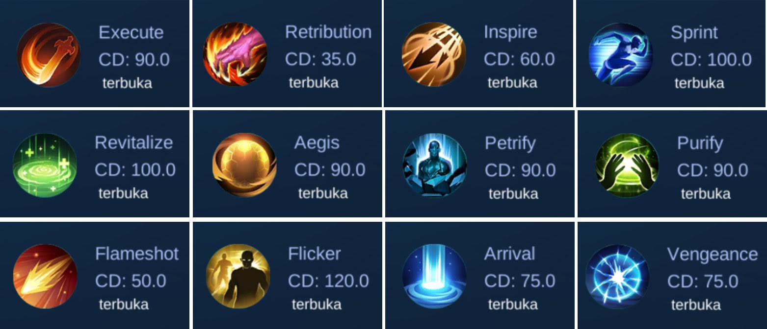 Macam-Macam Battle Spells di Mobile Legends | Gaming Tutorial Pedia