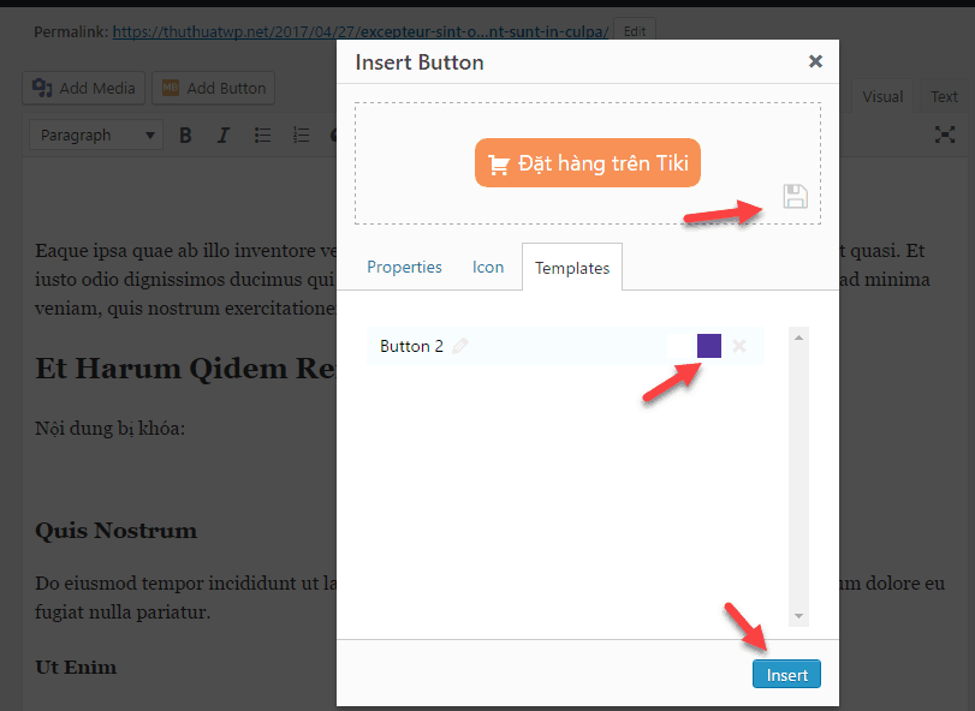 Cách tạo button đẹp mắt trong WordPress đơn giản nhất - NTLRUBY