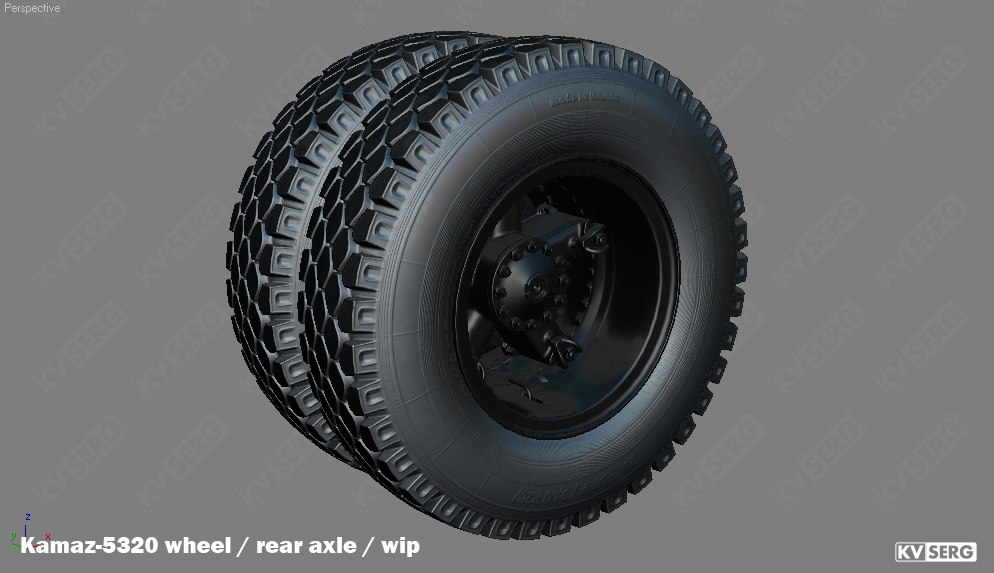 KVSERG ART: Additional images of the model wheel Kamaz-5320 rear axle