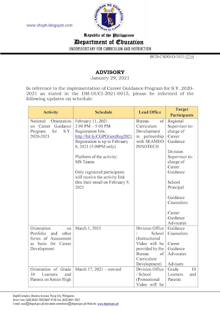 Advisory On The Implementation Of Career Guidance Program For SY 2020 2021 advisory-on-the-implementation-of-career-guidance-program-for-sy-2020-2021
