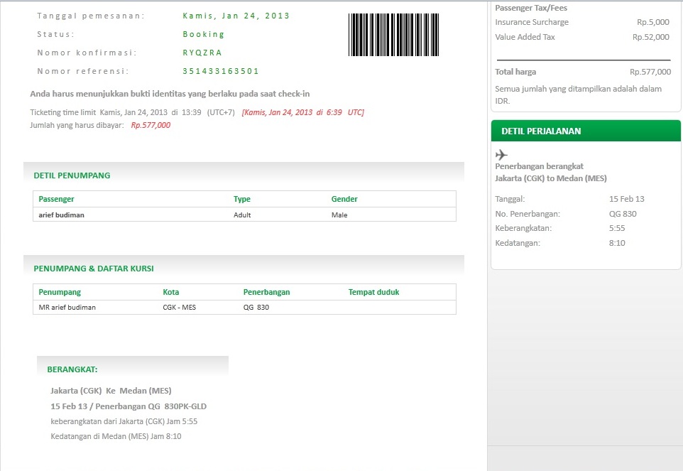 CARA BOOKING TIKET: CARA BOOKING CITILINK