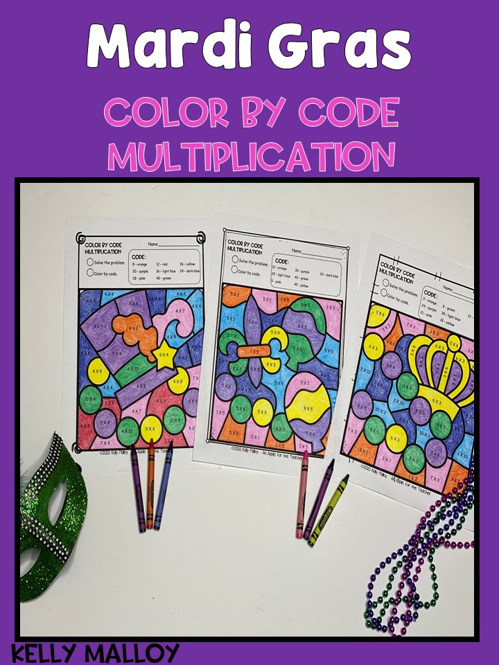 An Apple For The Teacher: Mardi Gras Math Fact Color By Number