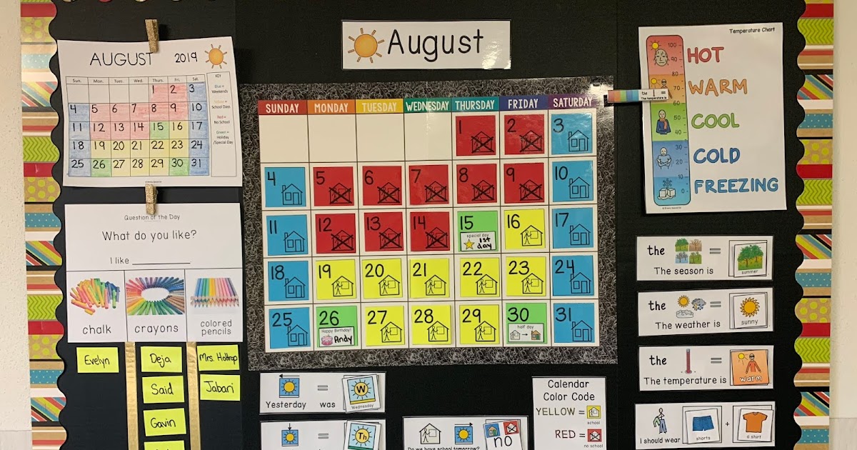 Color Coded Calendar Visuals - Breezy Special Ed