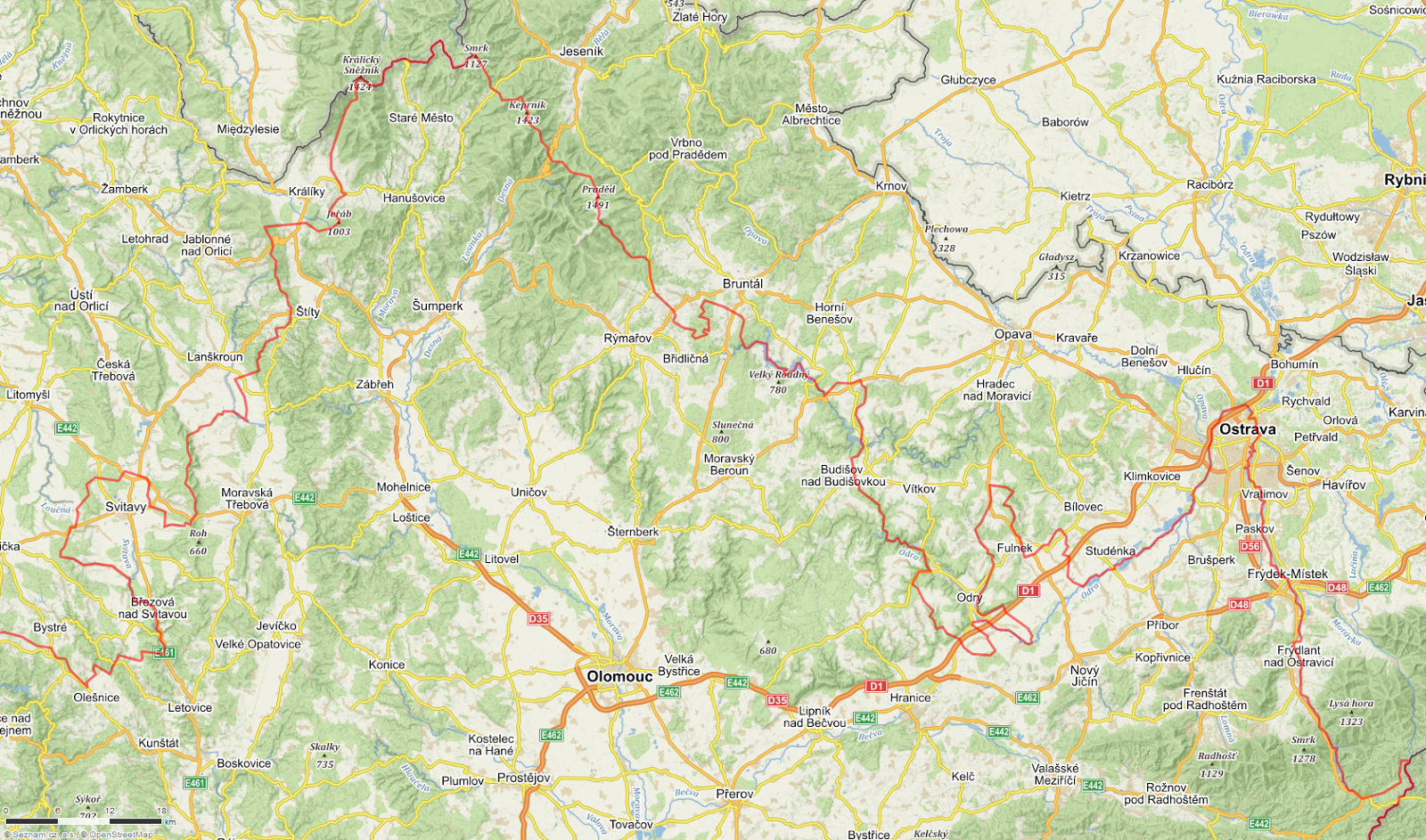 Moravská orlice: Morava, Čechy a Slezsko na digitální mapě